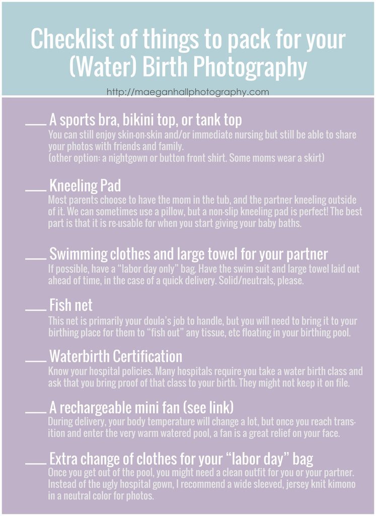Atlanta Birth Center Doula Photographer: Waterbirth Checklist » Atlanta ...